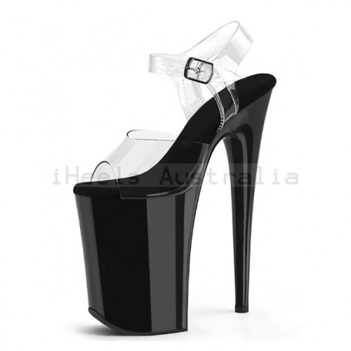 INFINITY Clear/Black 9 Inch Stripper Heels | iHeels Australia